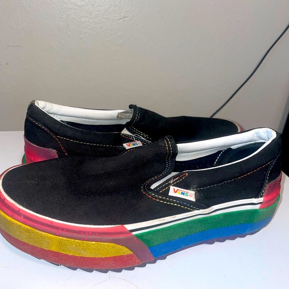 Vans | Shoes | Rainbow Platform Vans | Poshmark